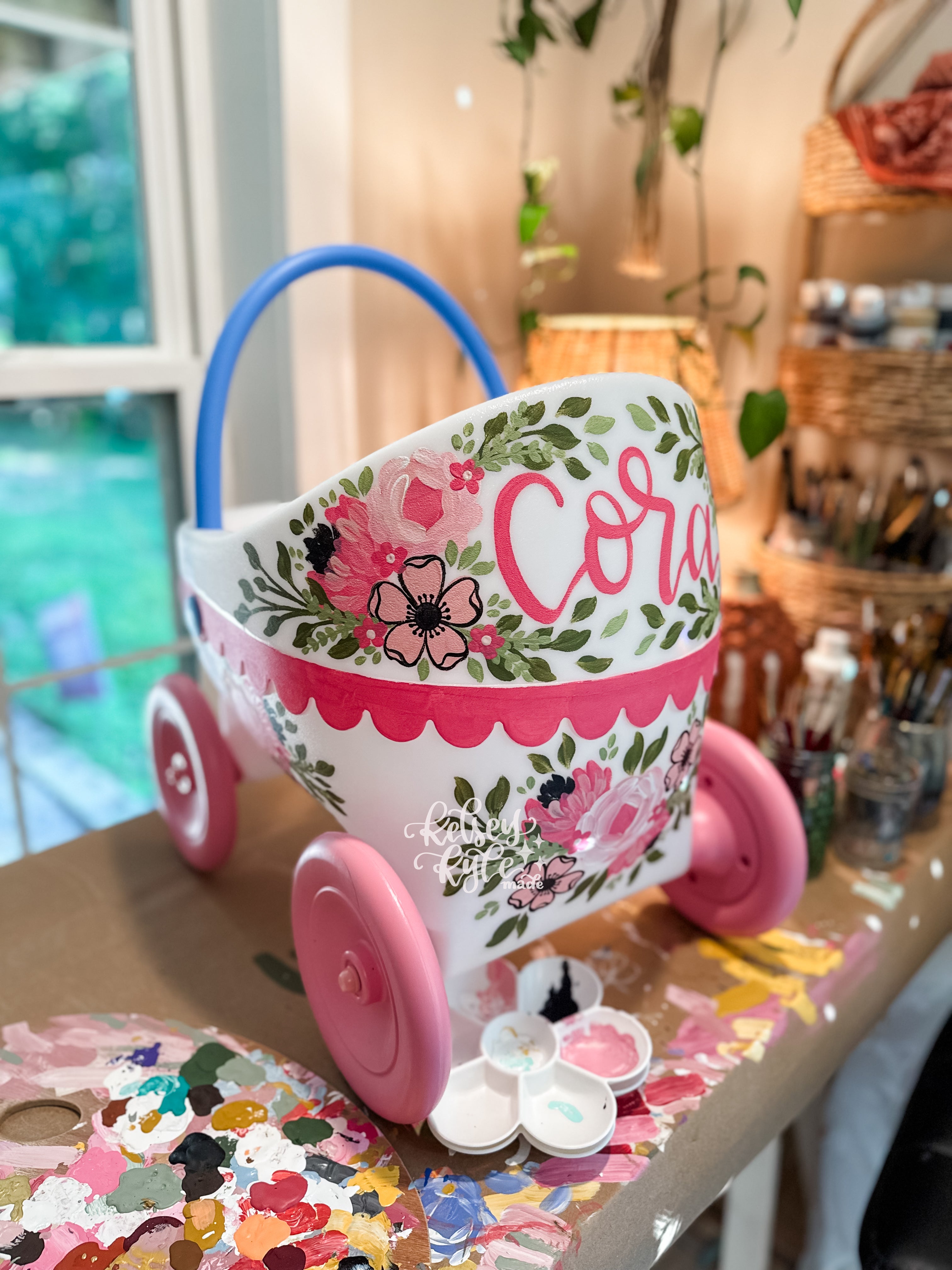 Custom Hand-painted baby doll carriage – Kelsey Kyle Made